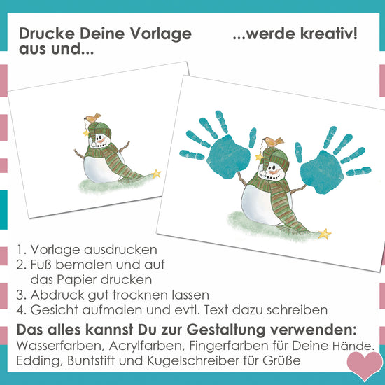 Weihnachten Handabdruck Fußabdruck 9er Download Set Elch Rentier – Tausendschön Shop