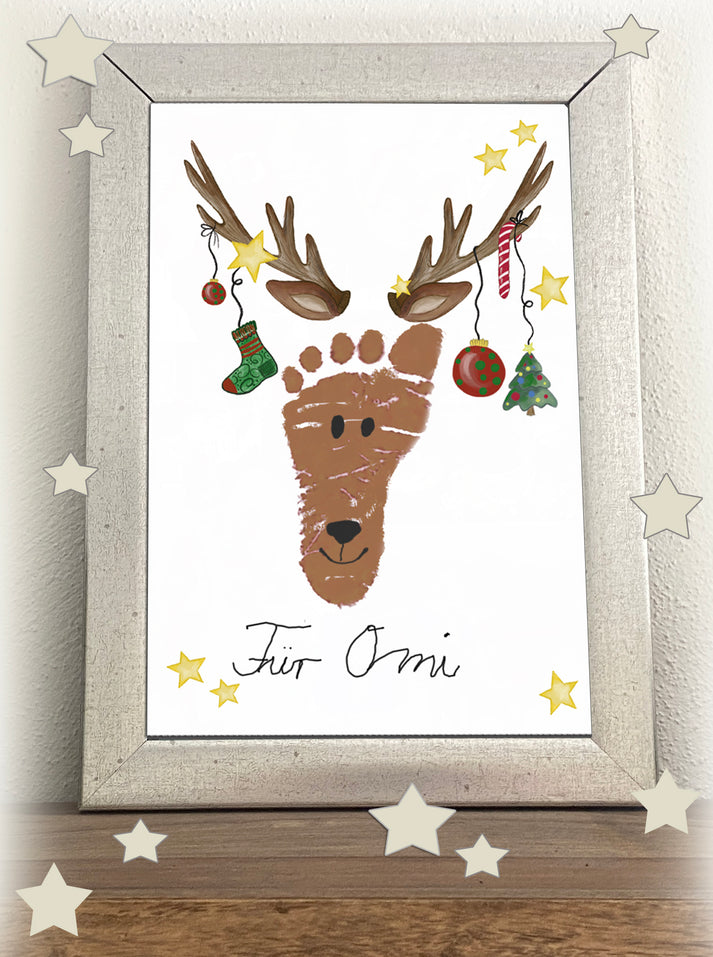 Weihnachten Handabdruck Fußabdruck 9er Download Set Elch Rentier – Tausendschön Shop